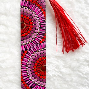 Red Bookmarks Wooden Hand Painted Mandala Bookmark, Children's Gifts ...