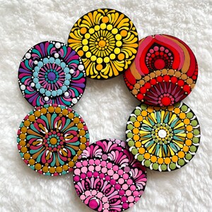 Fridge Magnets Set of 6 Hand Painted Magnets Colorful Small Art Gifts ...