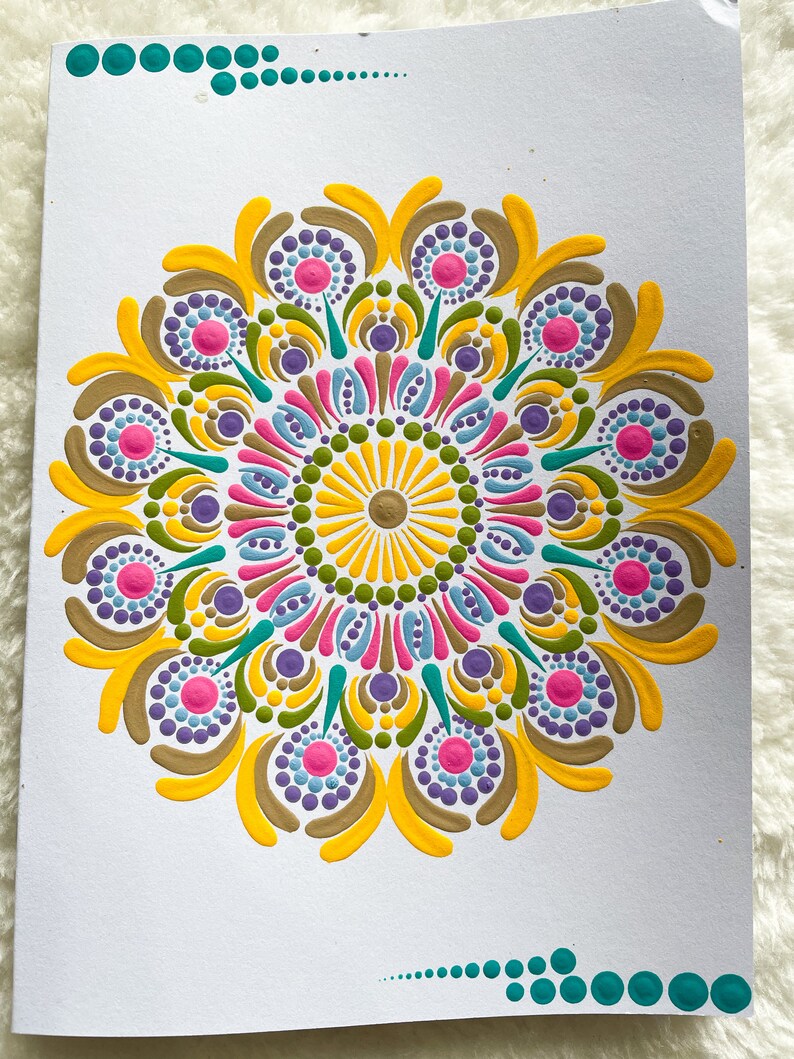 Painted Cards, Birthday Cards Mandala Cards, Thank You Card, Greeting ...