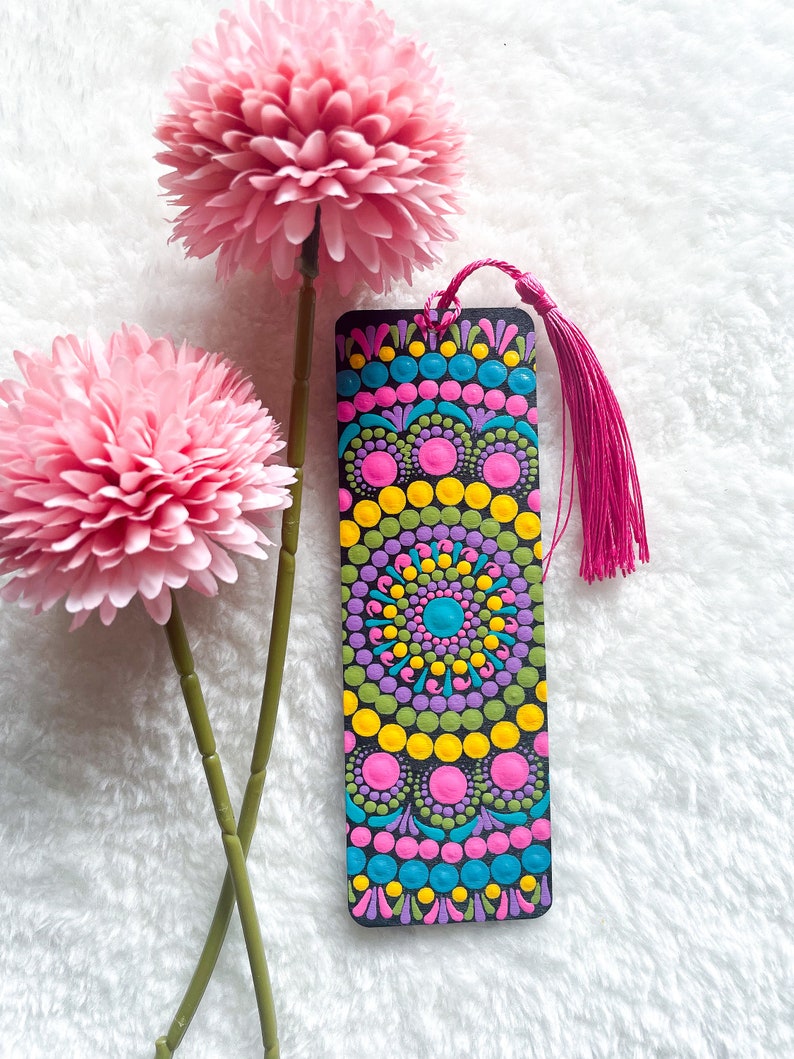 Hand Painted Mandala Bookmarks Colourful Bookmark Gifts Wood - Etsy