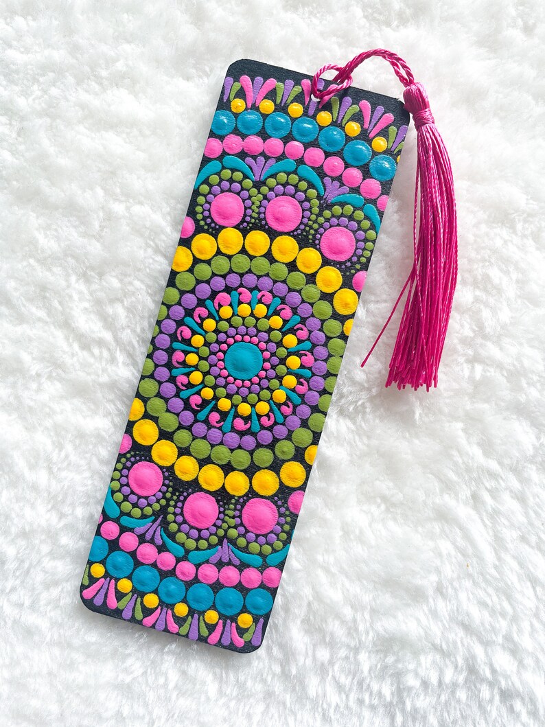 Hand Painted Mandala Bookmarks Colourful Bookmark Gifts Wood - Etsy