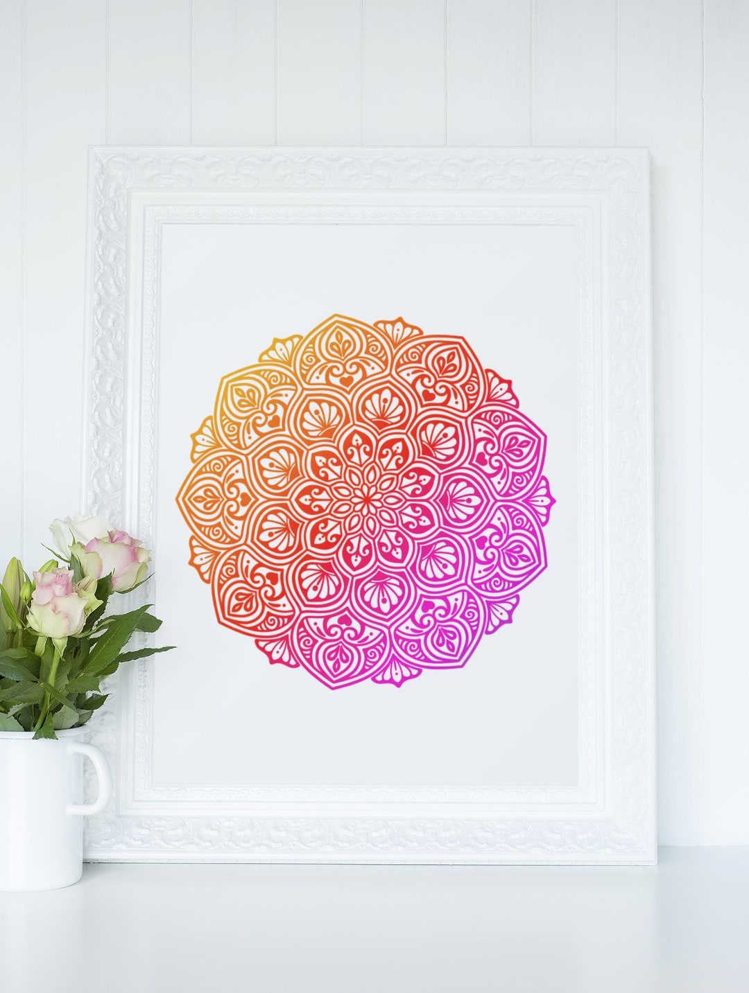 Mandala Art Print Colourful Instant Download Home Decor Printable Wall ...