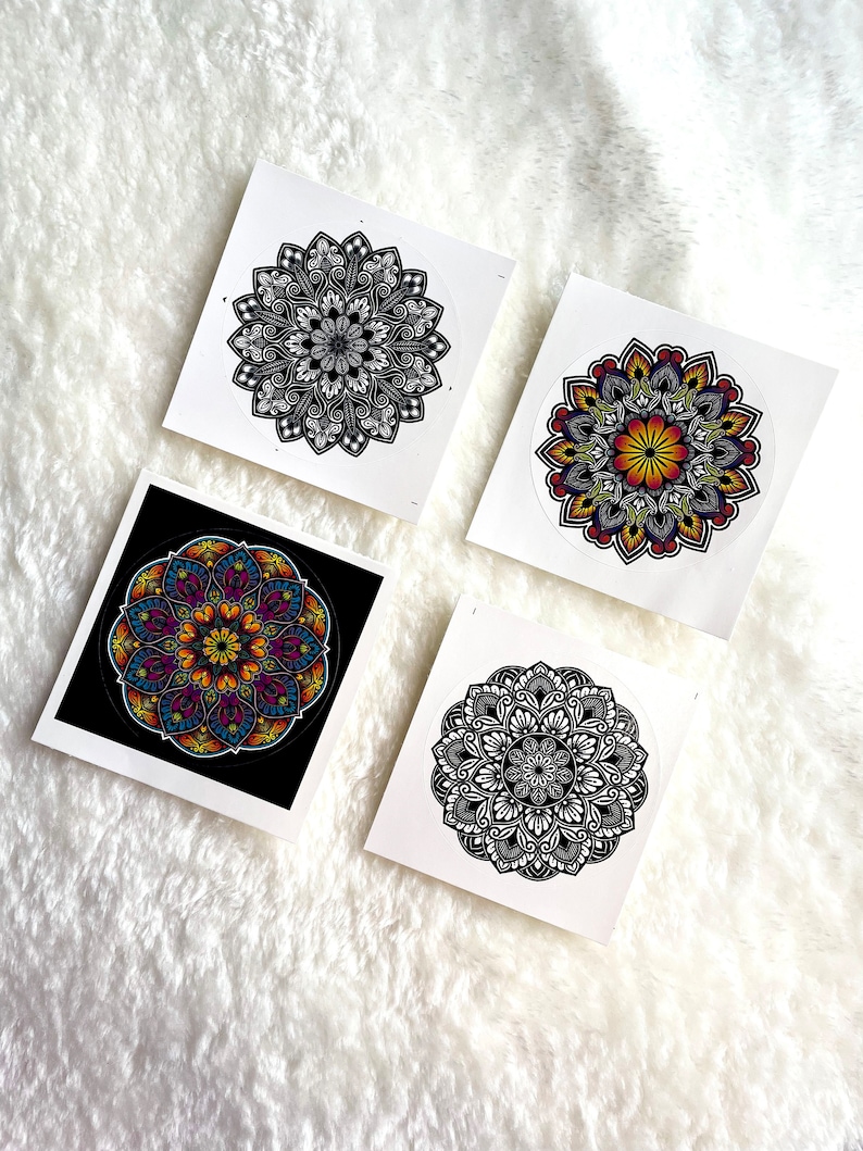 Mandala Stickers Set, Mandala Decals, Laptop Stickers, Best Friends ...