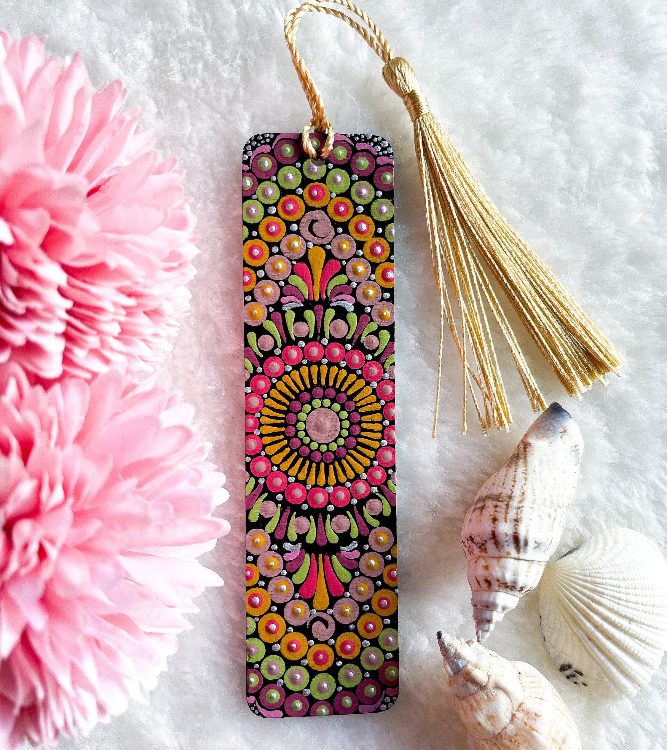 Boho Bookmarks Wooden Hand Painted Mandala Bookmark, Children's Gifts ...