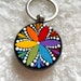 Rainbow Keychains Hand Painted Mandala Art Keychain Stocking Stuffer ...
