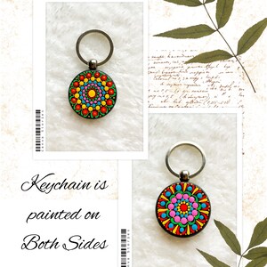Dot Mandala Keychain Dual Side Use Hand Painted Key Chain Giveaway ...