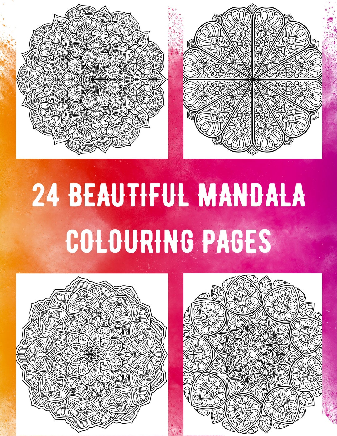 24 Mandala Colouring Pages Beautiful Digital Download PDF Adult Mandala ...