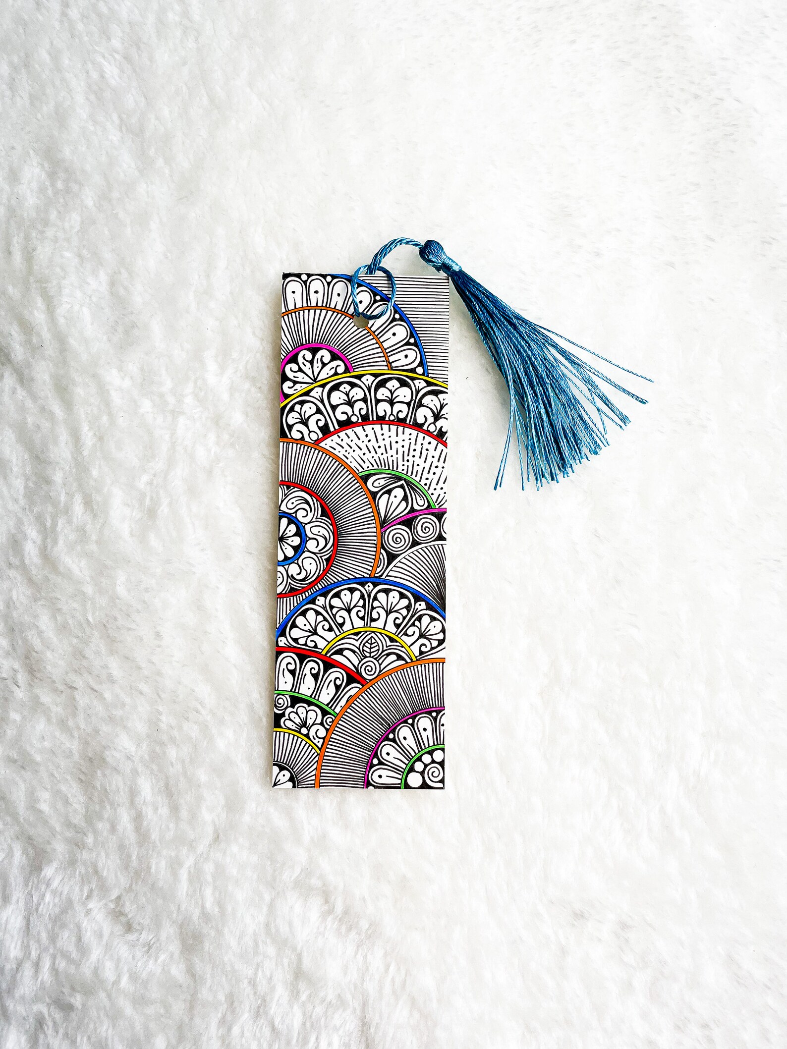 Hand Drawn Mandala Bookmarks With Tassel Zentangle Bookmark ...