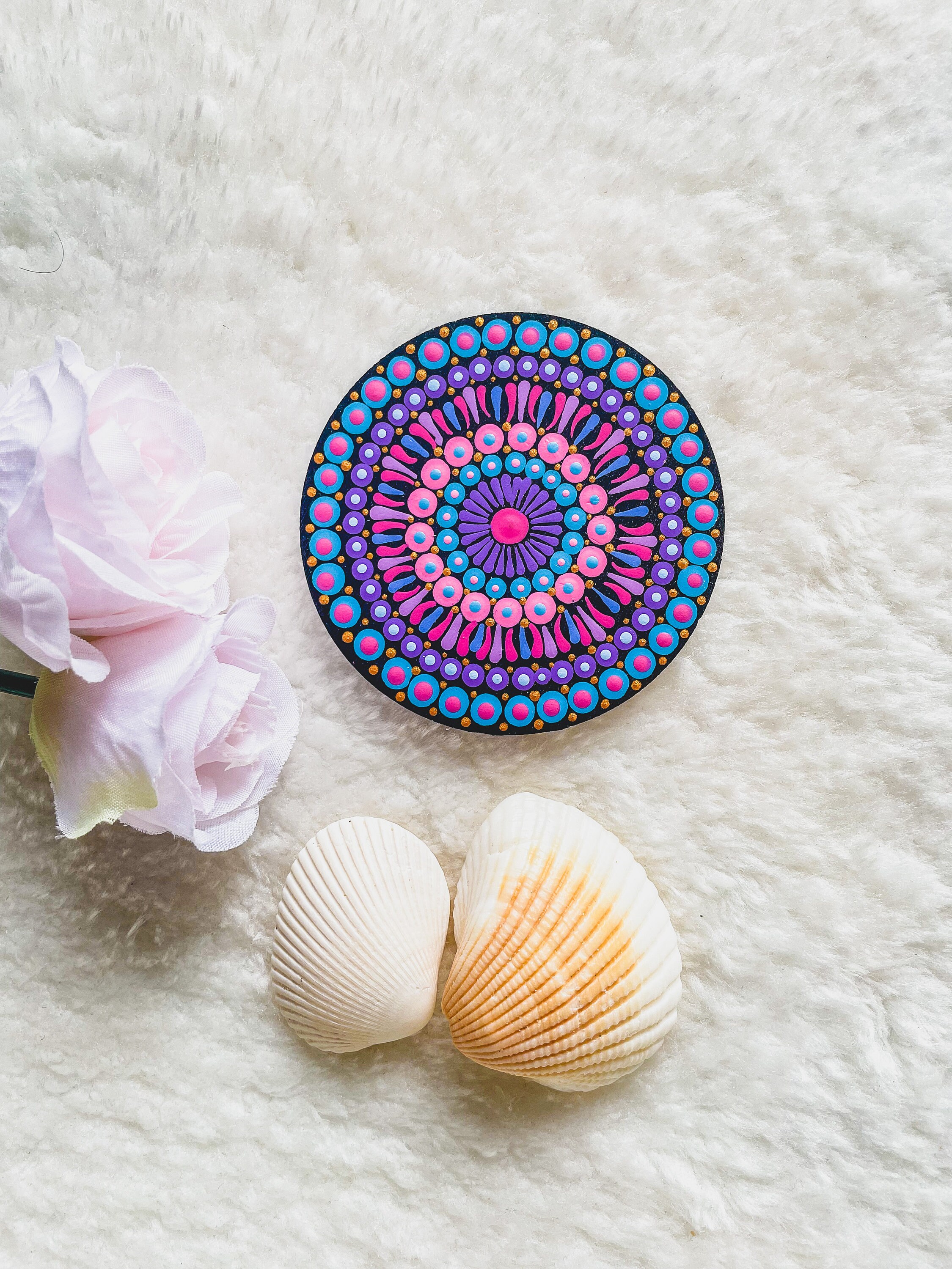 Hand Painted Magnet Dot Art Mandala Magnet Acrylic Colorful Art Fridge ...