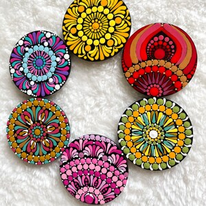 Fridge Magnets Set of 6 Hand Painted Magnets Colorful Small Art Gifts ...