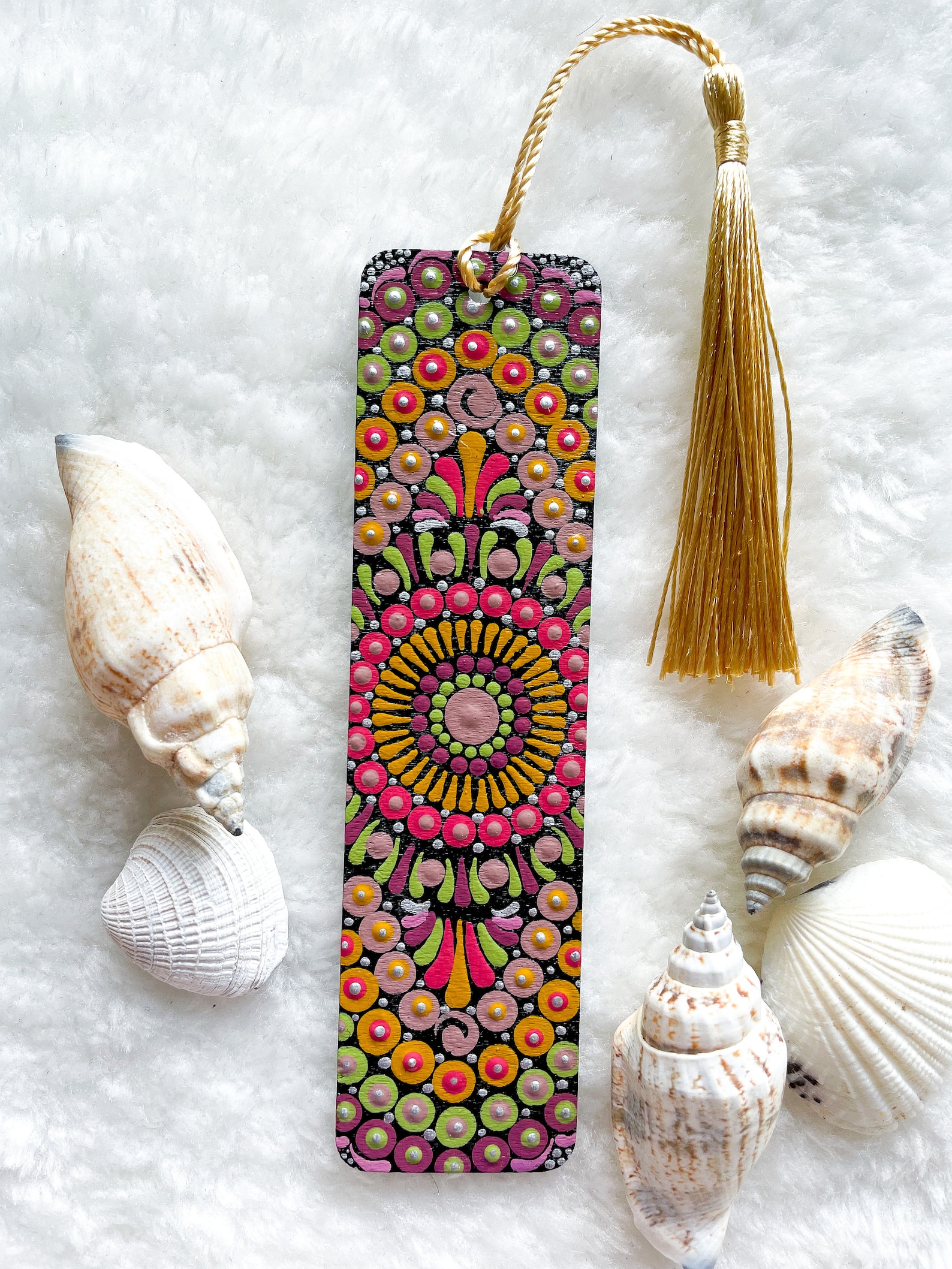 Boho Bookmarks Wooden Hand Painted Mandala Bookmark, Children's Gifts ...