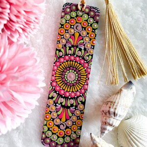 Boho Bookmarks Wooden Hand Painted Mandala Bookmark, Children's Gifts ...