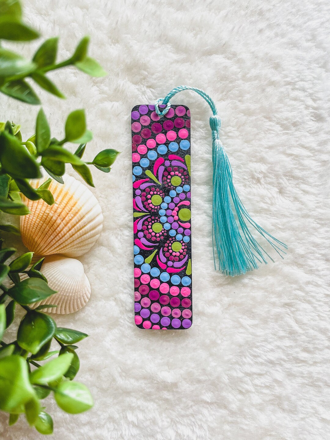 Acrylic Bookmarks With Tassel Hand Painted Mandala Bookmark for Women ...