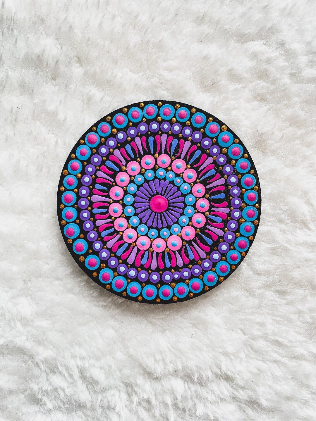 Hand Painted Magnet Dot Art Mandala Magnet Acrylic Colorful Art Fridge ...
