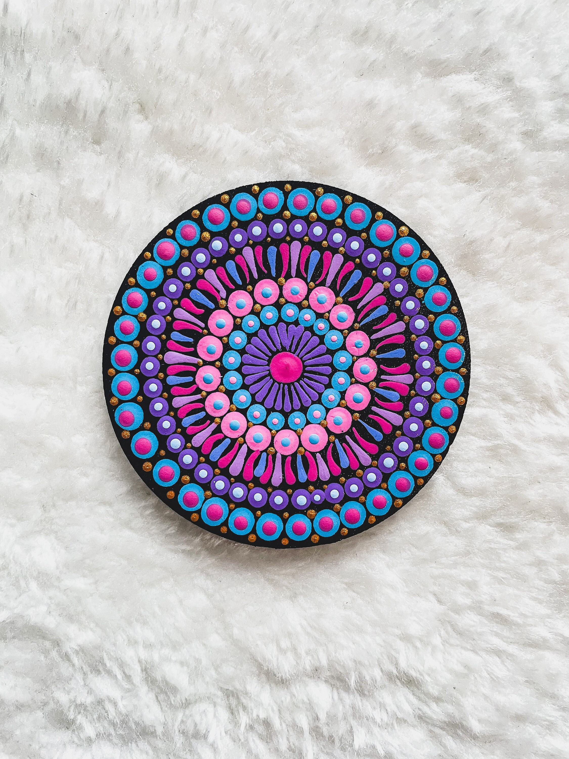 Hand Painted Magnet Dot Art Mandala Magnet Acrylic Colorful Art Fridge ...