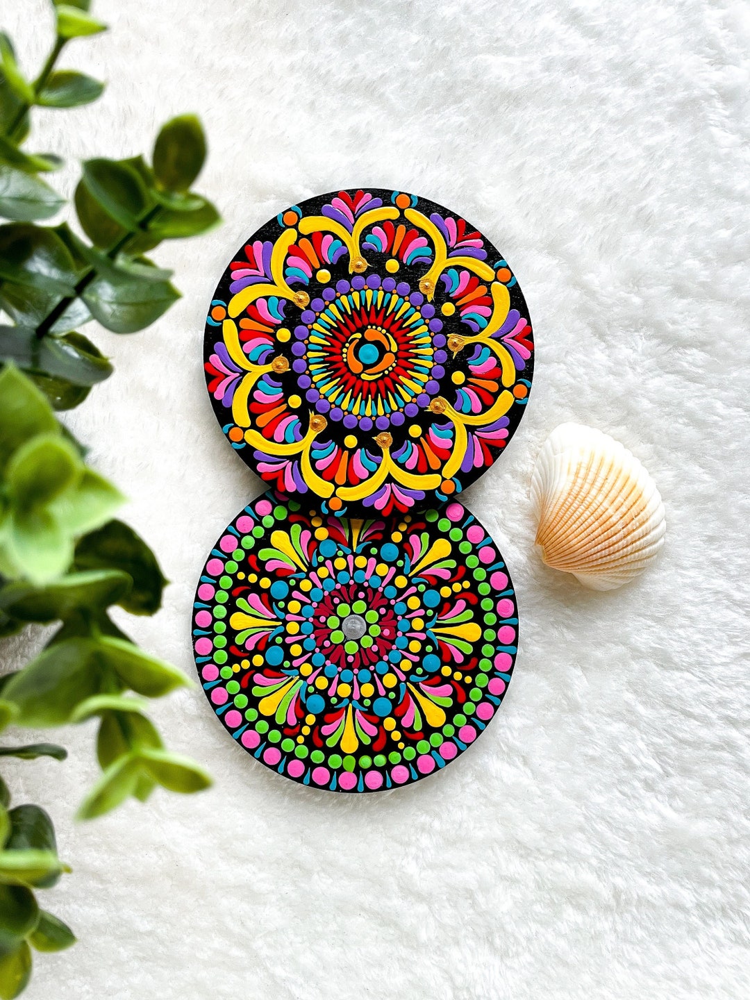 Dot Mandala Coasters Hand Painted High Quality Gifts for Her Kitchen ...