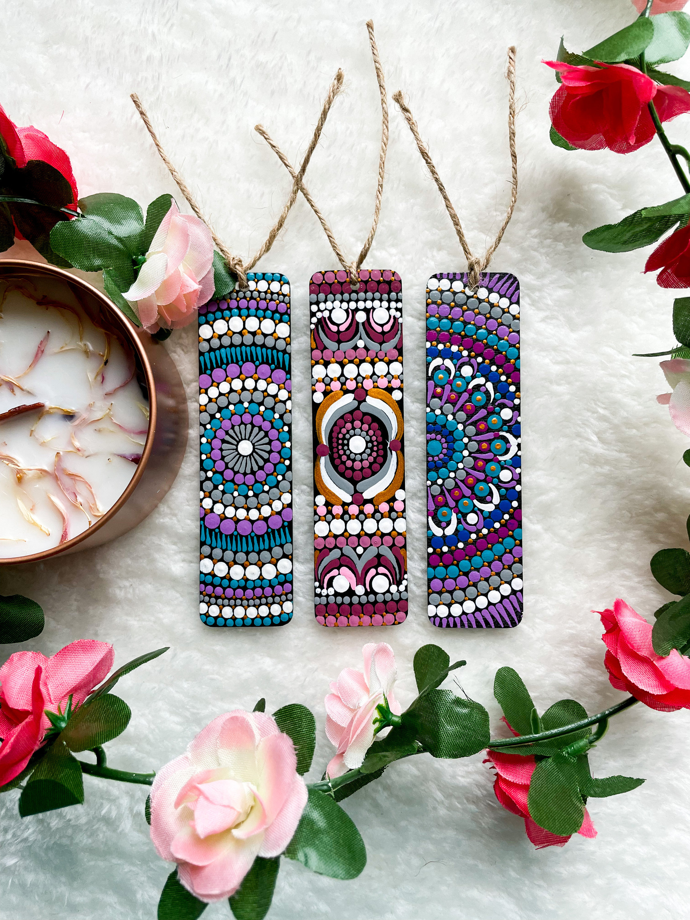 Mandala Art Bookmarks, Hand-painted Bookmarks Children & Adults' Gift ...