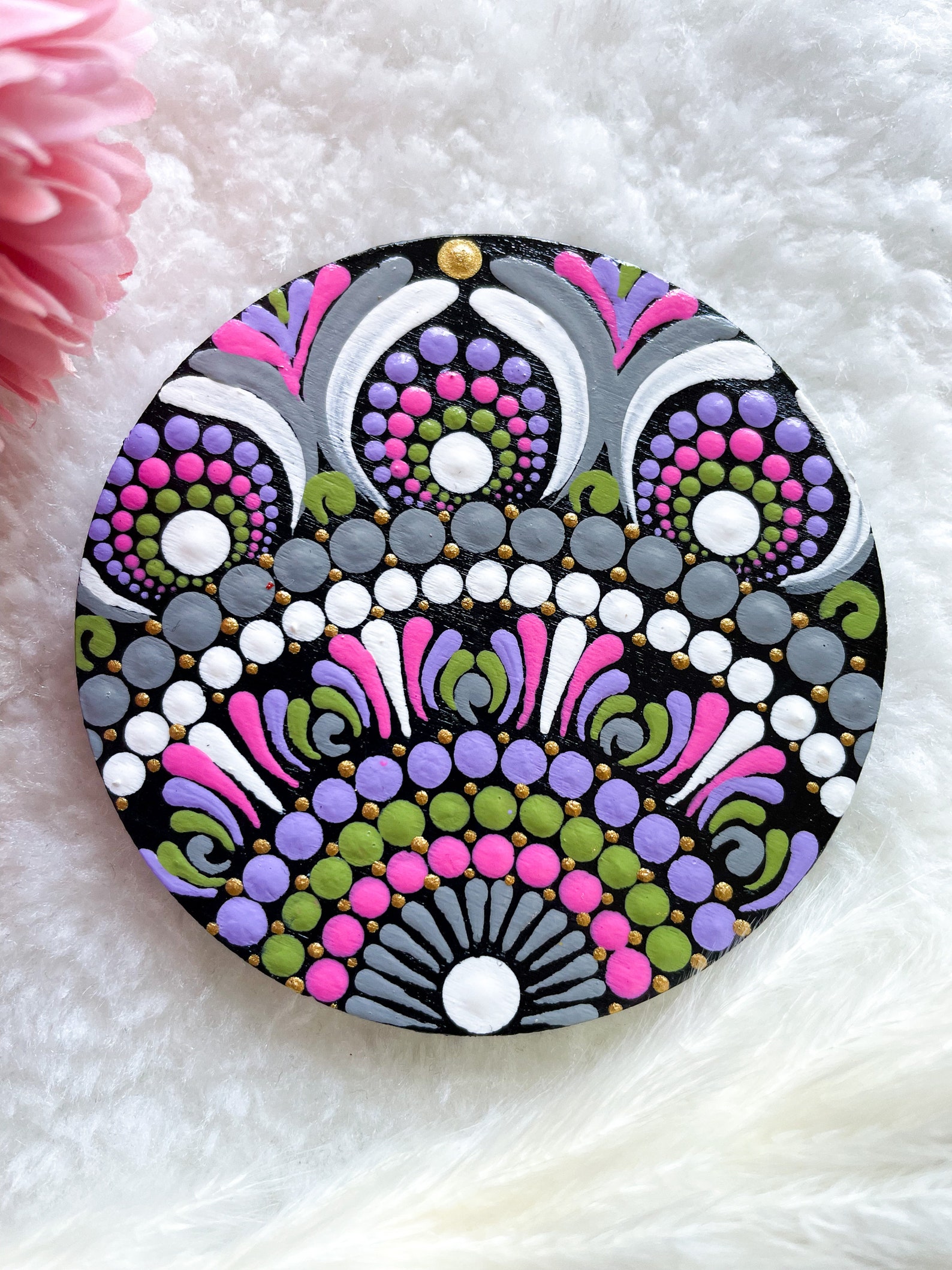 Fridge Magnets Wooden Cute Magnet Set Hand Painted Dot Art - Etsy