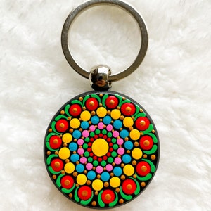 Dot Mandala Keychain Dual Side Use Hand Painted Key Chain Giveaway ...