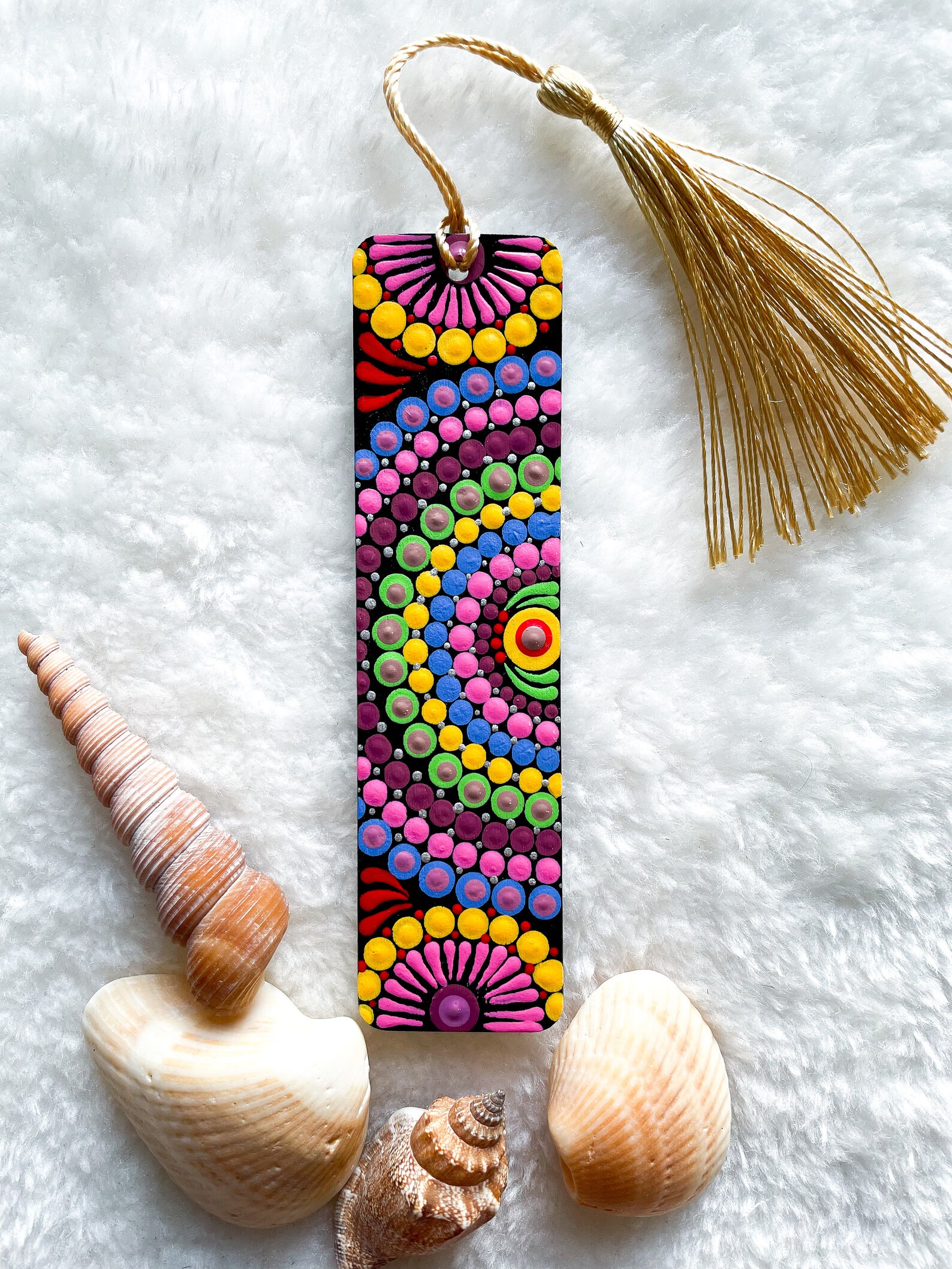 Wooden Bookmarks Hand Painted Mandala Bookmark Children's Gifts for ...