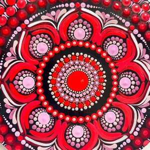 Heart Shaped Mandala Original Love Dot Mandala on Wood Wall - Etsy