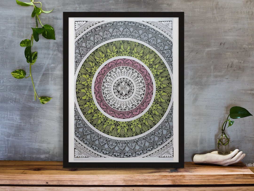 Original Boho Mandala Art on Paper Hand Drawn Mandala Art Boho Home ...