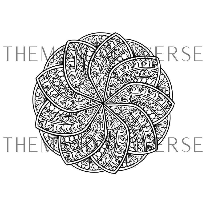 25 Mandala Colouring Pages PDF Digital Download Beautiful Hand Drawn ...
