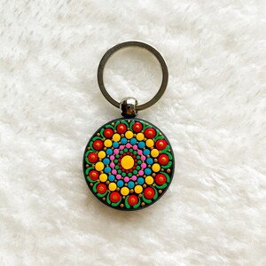 Dot Mandala Keychain Dual Side Use Hand Painted Key Chain Giveaway ...