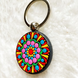 Dot Mandala Keychain Dual Side Use Hand Painted Key Chain Giveaway ...