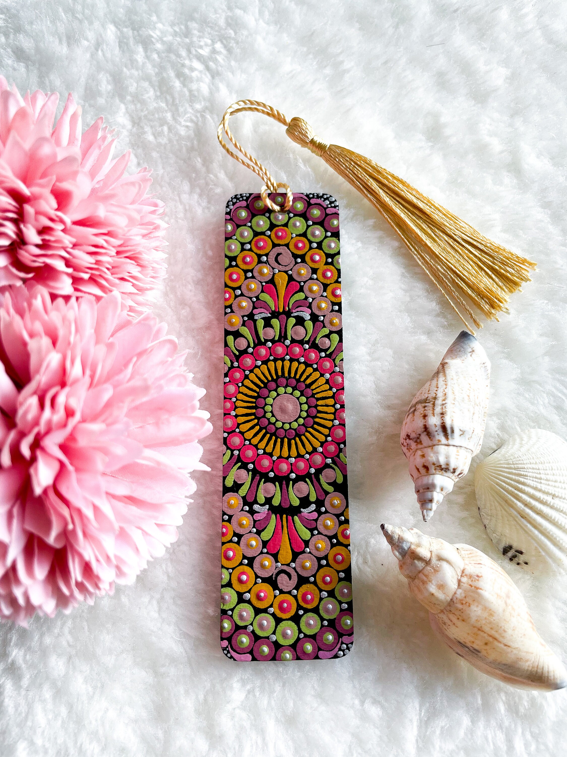 Boho Bookmarks Wooden Hand Painted Mandala Bookmark, Children's Gifts ...