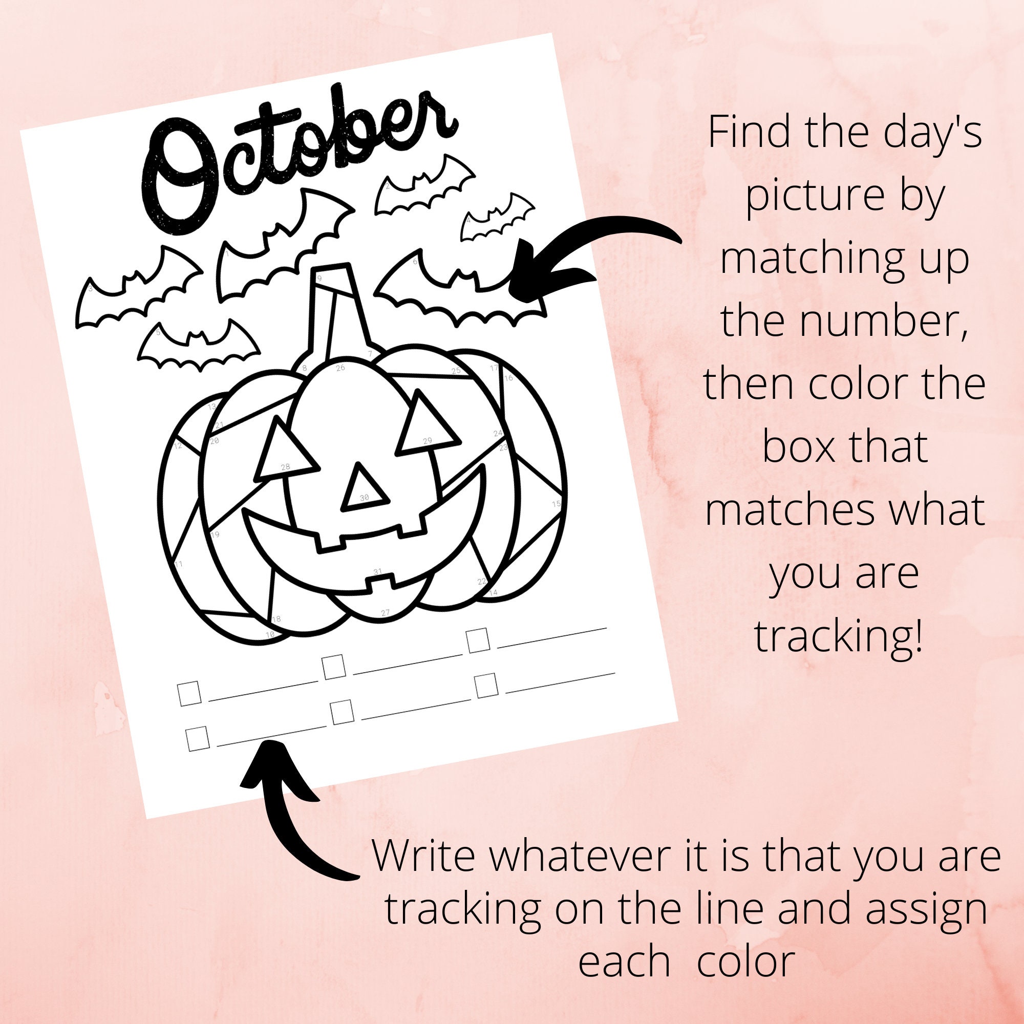 October Mood Tracker Bullet Journal BUJO Tracking - Etsy