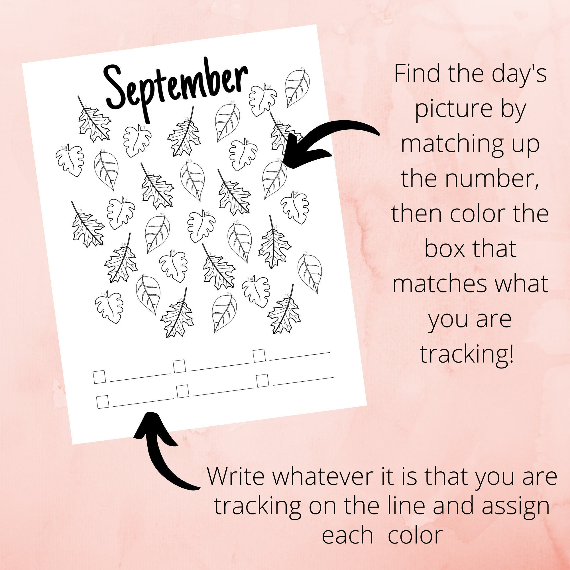 September Mood Tracker Bullet Journal BUJO Tracking Printable Trackers ...