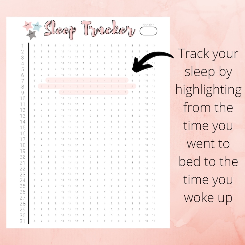 Sleep Tracker Bullet Journal Printable Download US Letter - Etsy