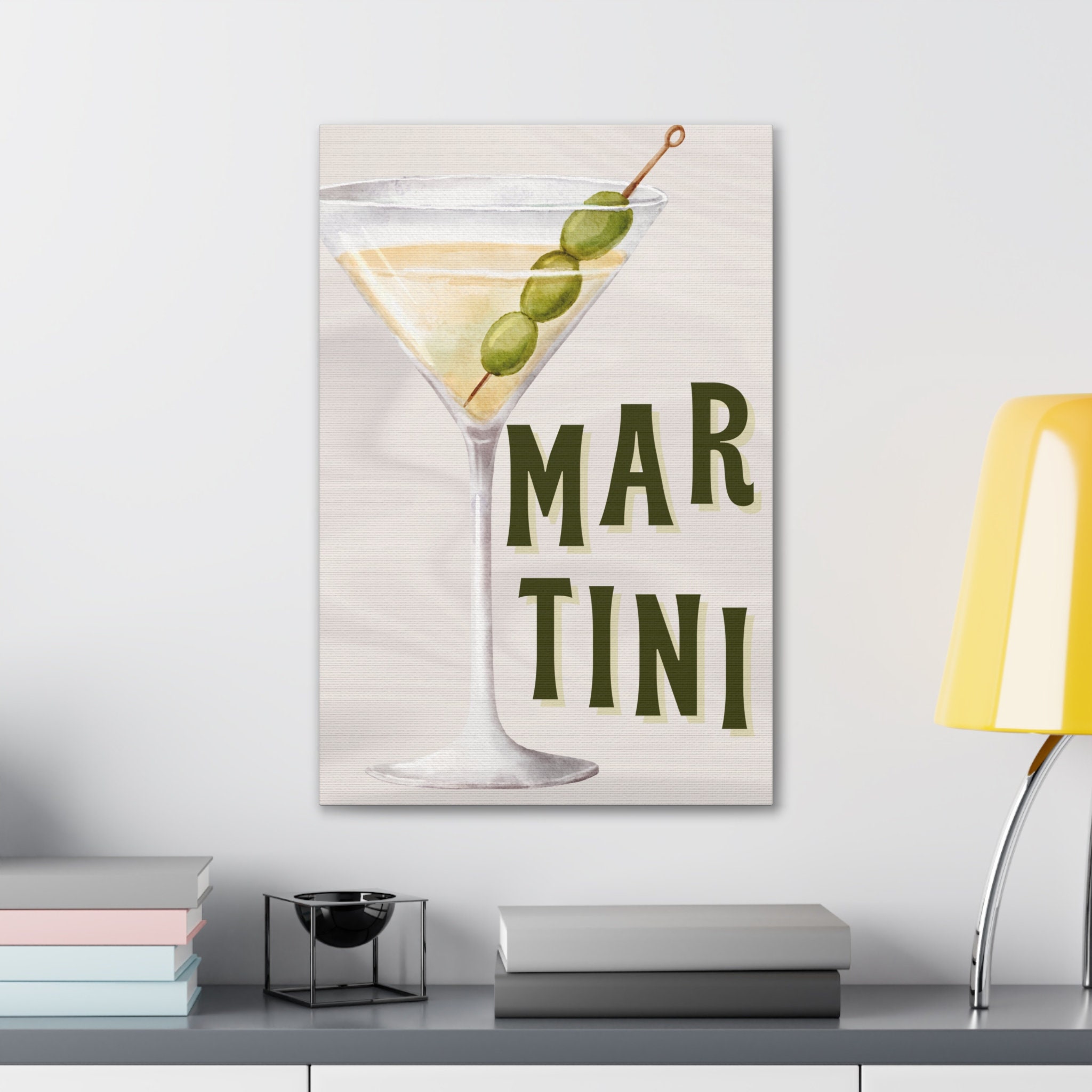 Dirty Martini Art Print | Bar Cart Decor Cocktail Poster | Party ...