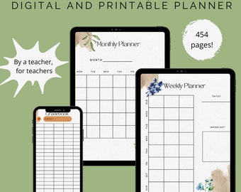 Teacher Lesson Planner Digital - Etsy