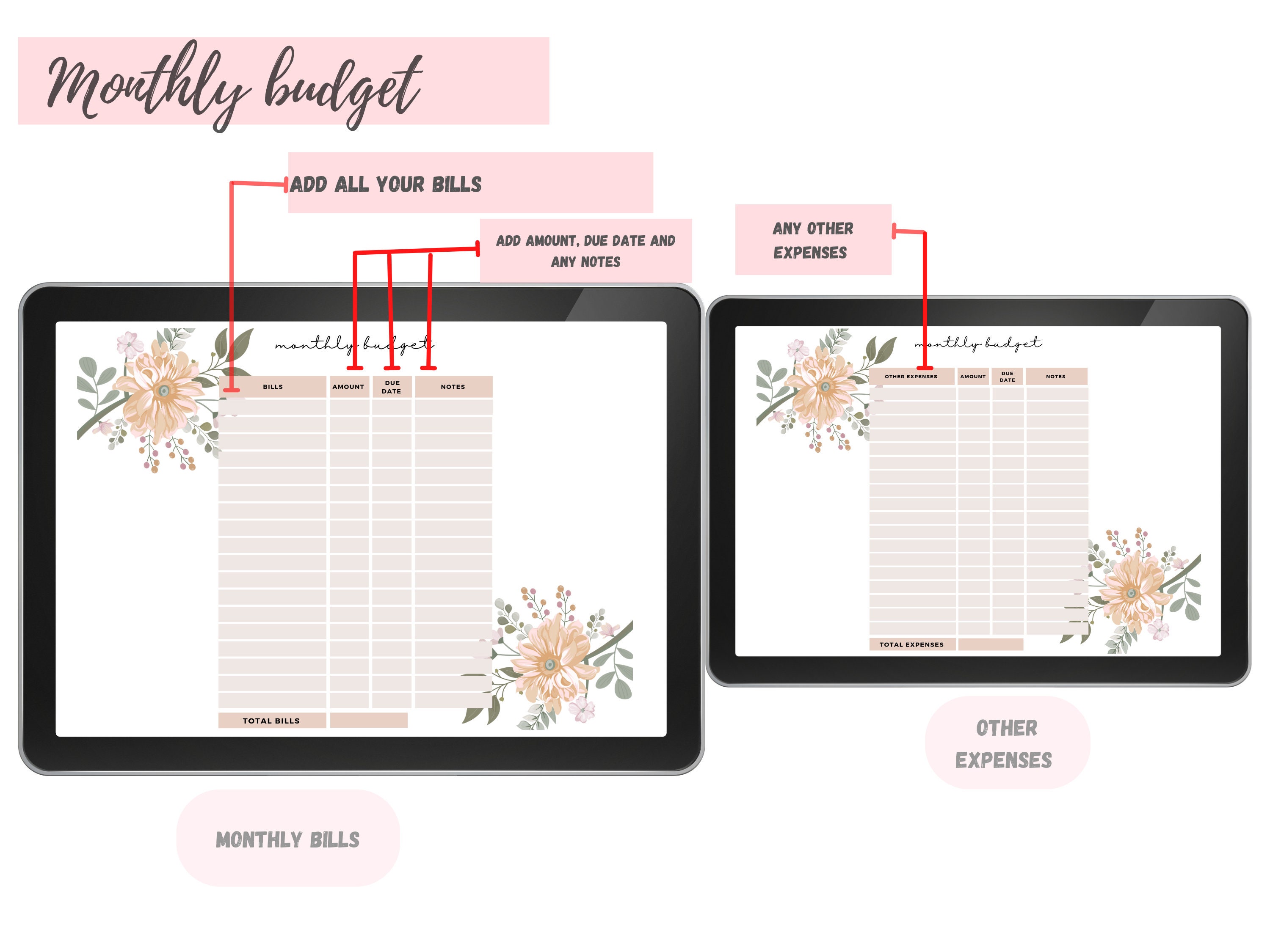 Digital Planner Budget Planner - Etsy