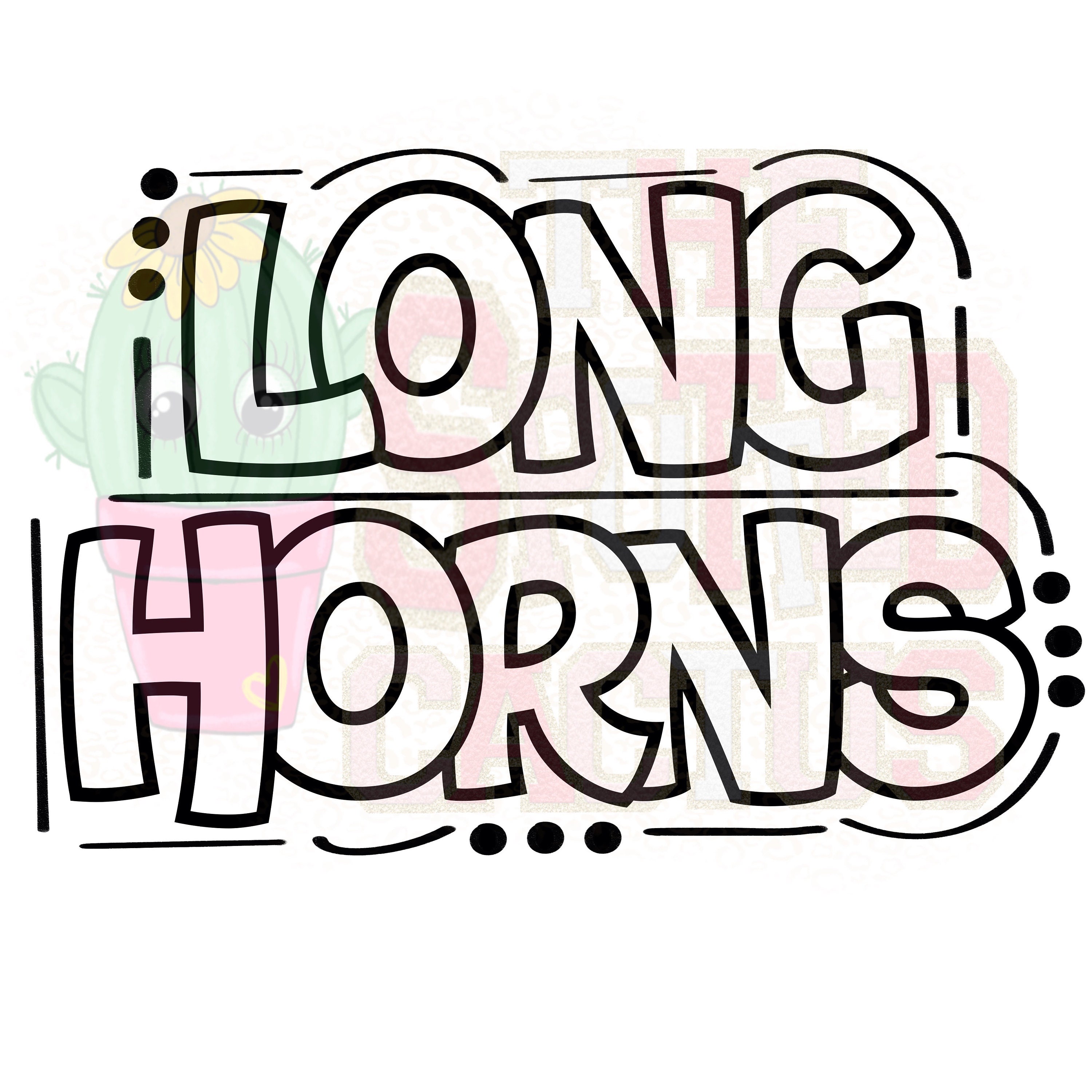 Longhorns Outline Font Mascot Spirit PNG - Etsy