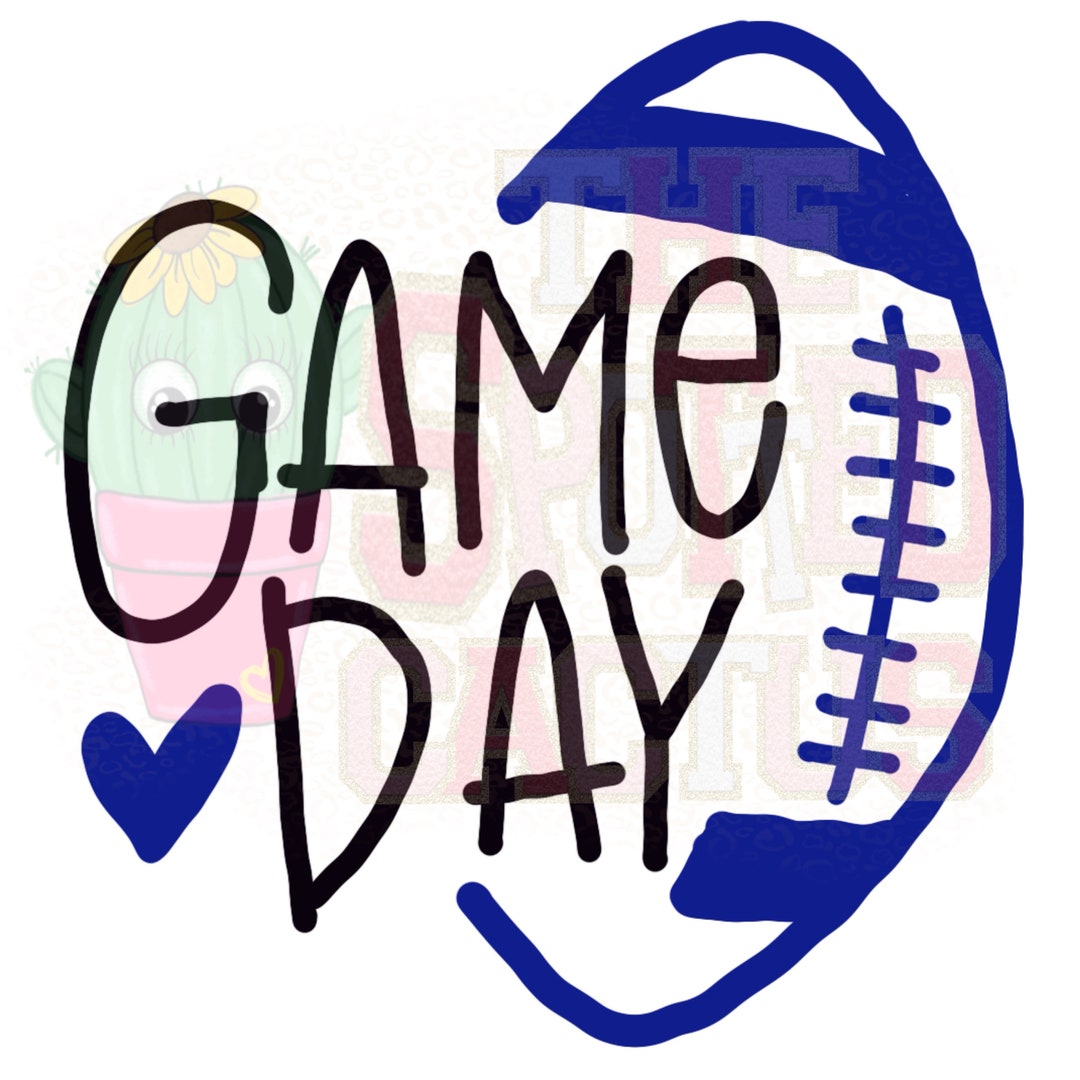 Game Day Football Blue Purple PNG - Etsy