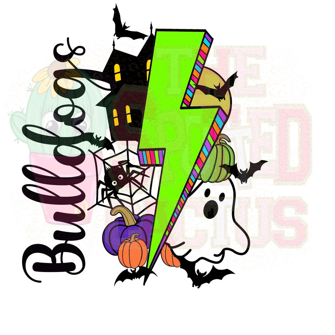 Bulldogs Lightning Bolt Spooky Halloween Fall PNG - Etsy