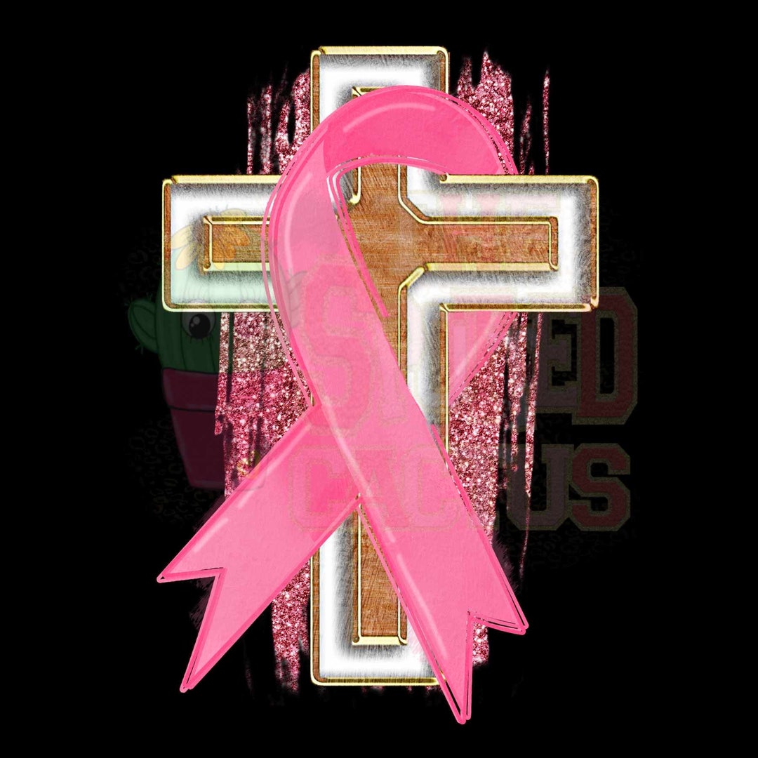 Cross Pink Ribbon PNG - Etsy