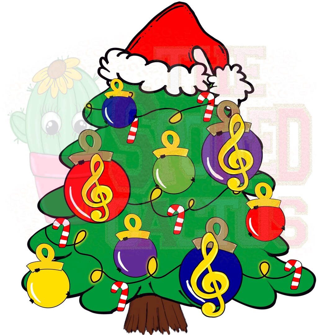 Oh Christmas Tree Treble Clef. Band. Music PNG - Etsy