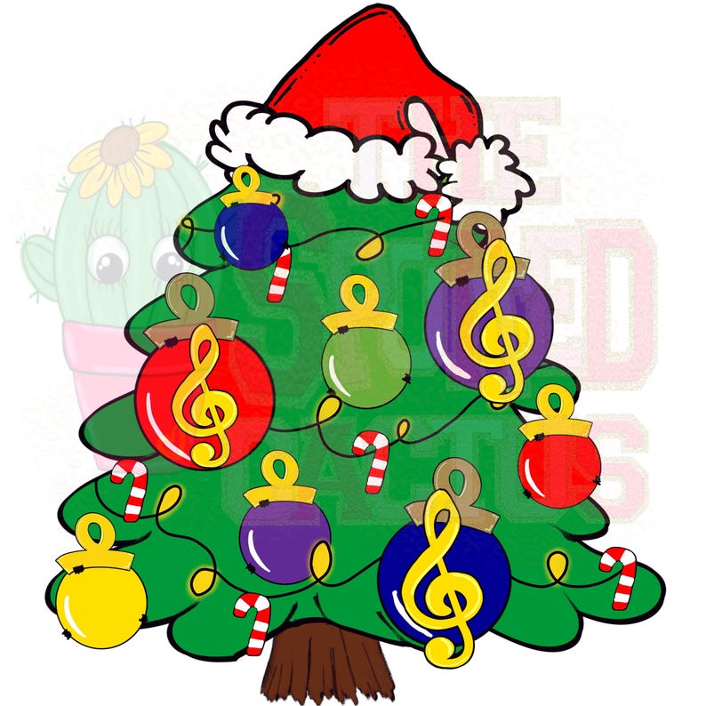 Oh Christmas Tree Treble Clef. Band. Music PNG - Etsy
