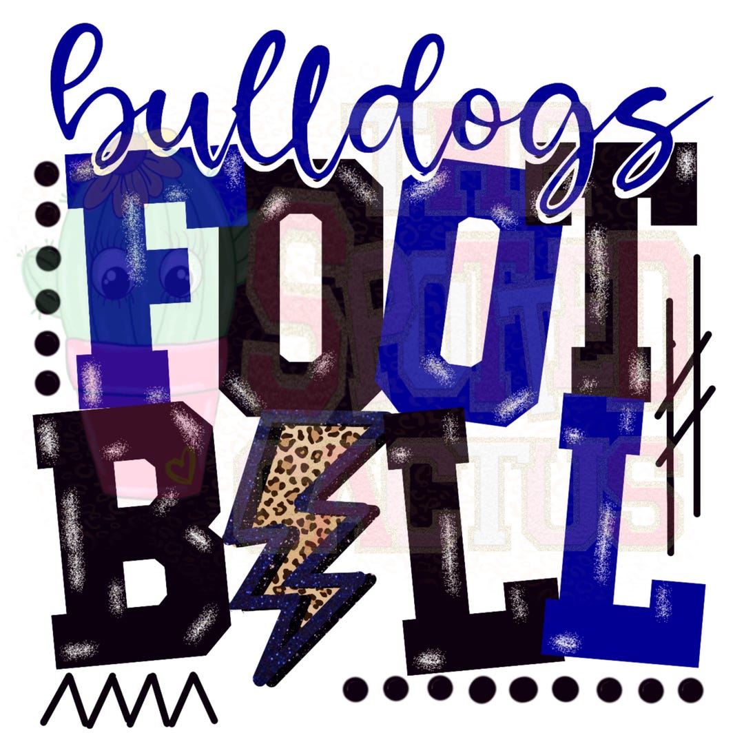 Bulldogs Blue Lightening Bolt Leopard PNG - Etsy