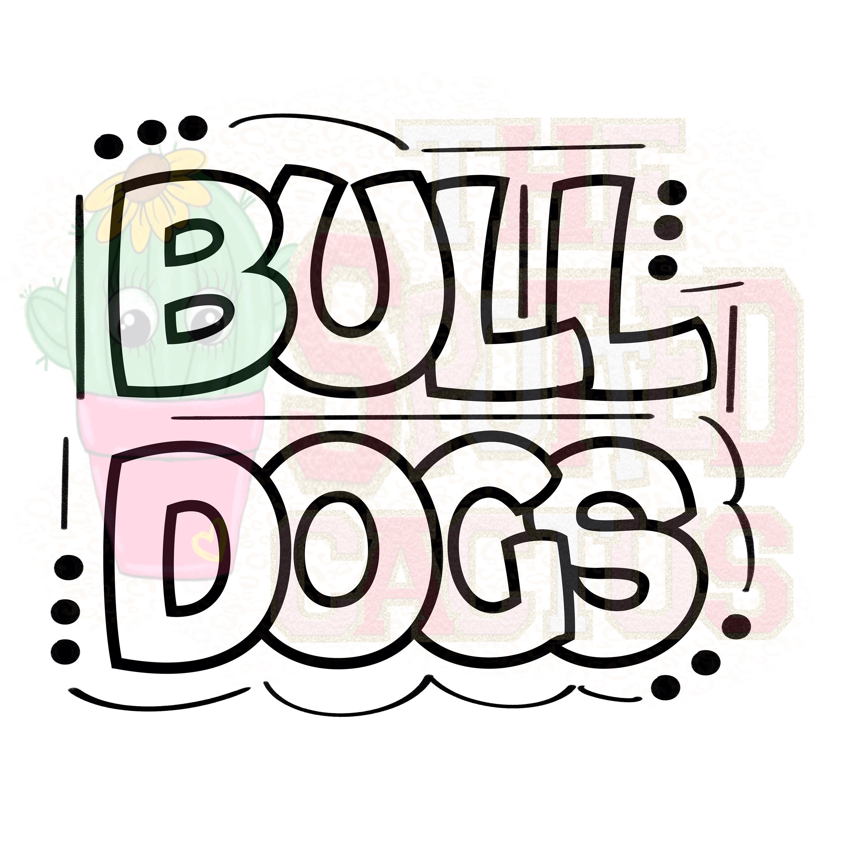 Bulldogs Outline Font Mascot Spirit PNG - Etsy