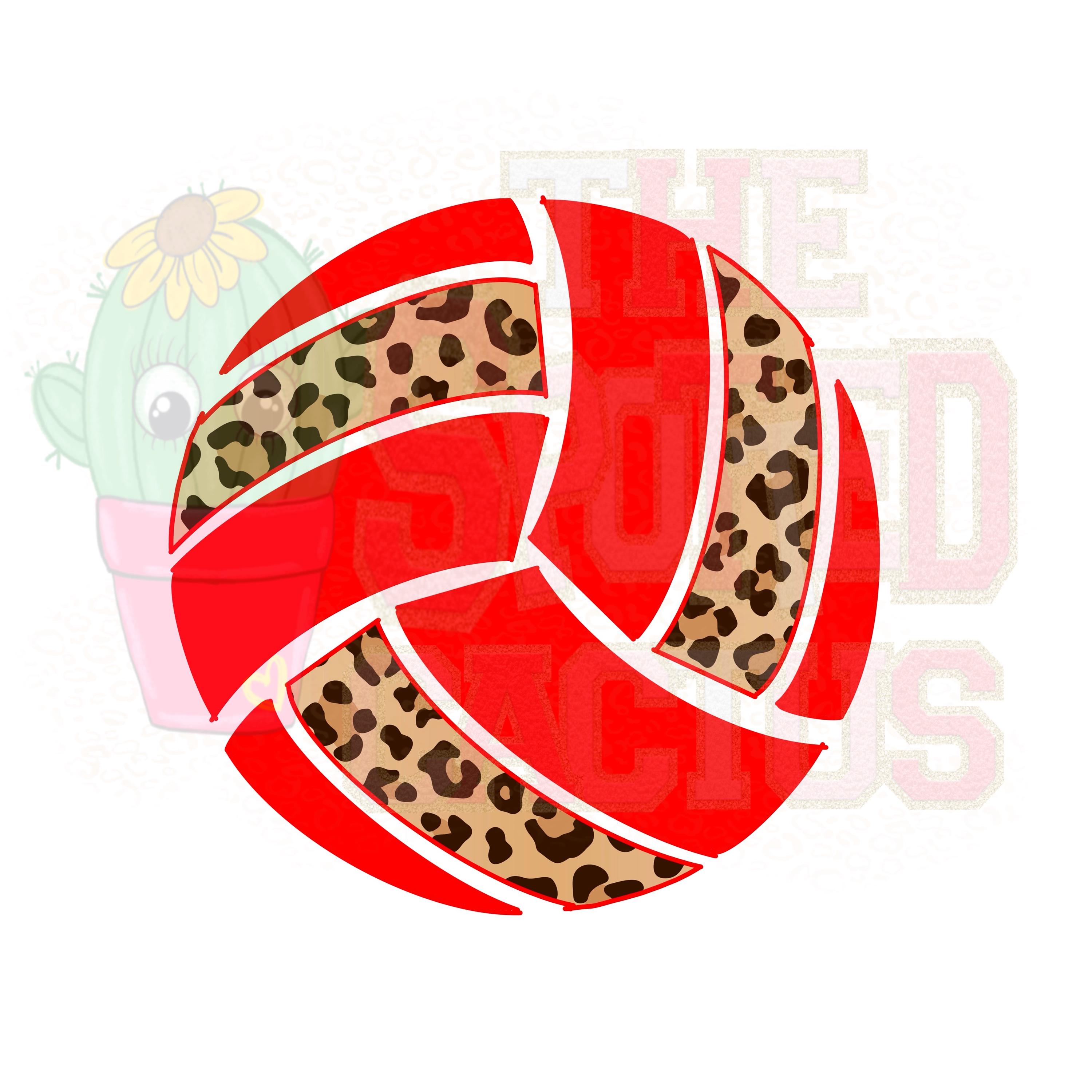 Red Volleyball Leopard PNG - Etsy