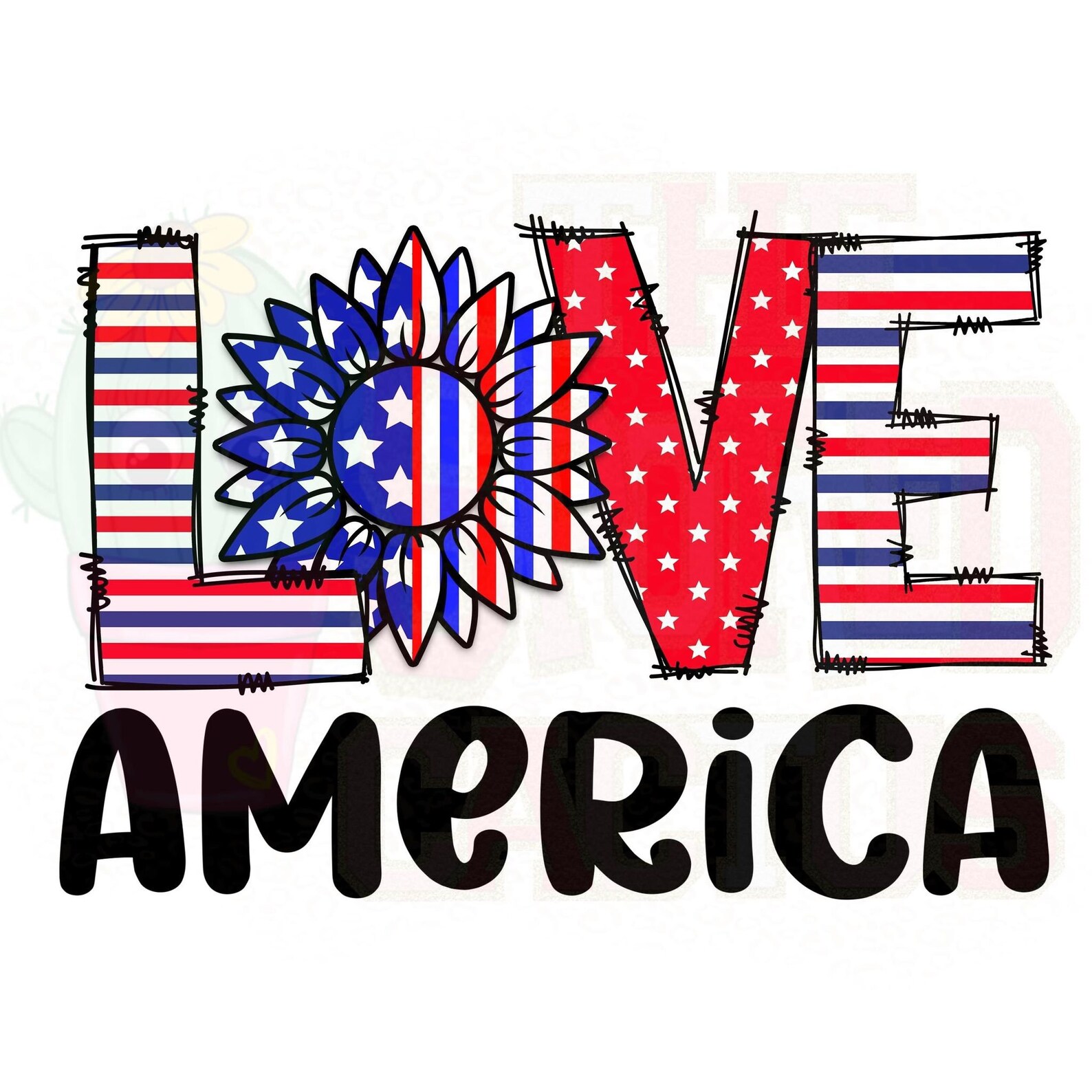 LOVE America PNG - Etsy