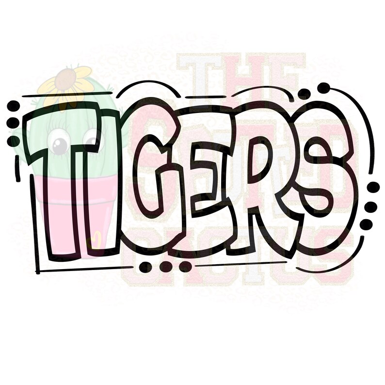 Tigers Outline Font Mascot Spirit PNG - Etsy