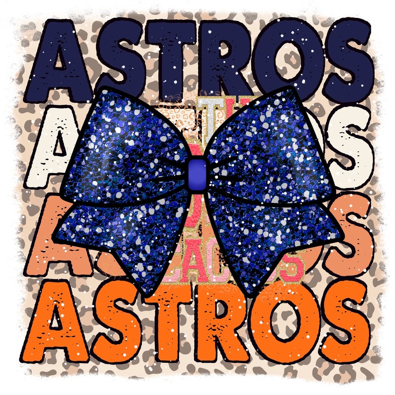 Astros Navy Glitter Bow PNG - Etsy