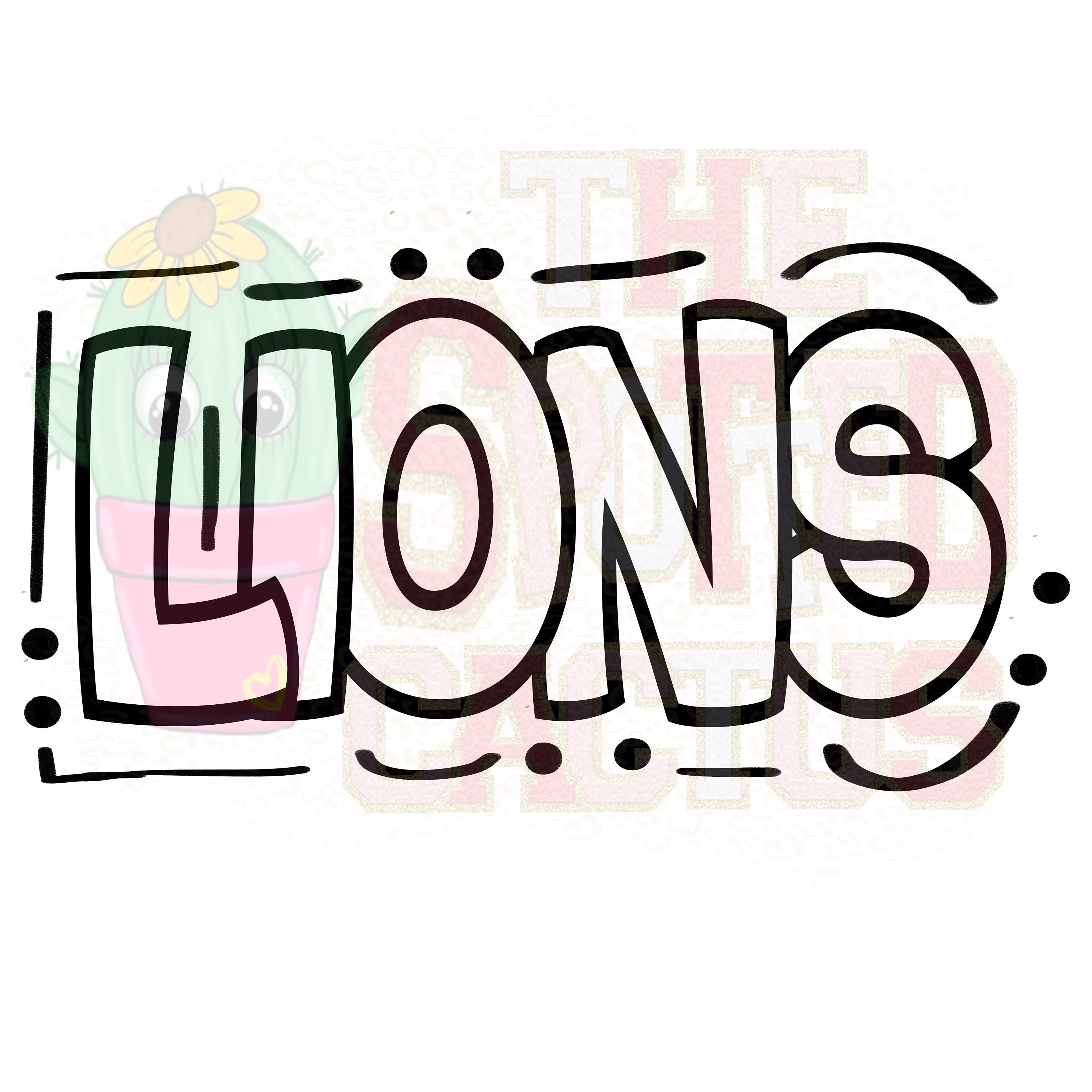 Lions Outline Font Mascot Spirit PNG - Etsy