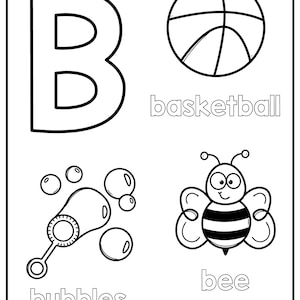Alphabet Coloring Pages Coloring Book, Printable for Kids, 26 Pages, A ...